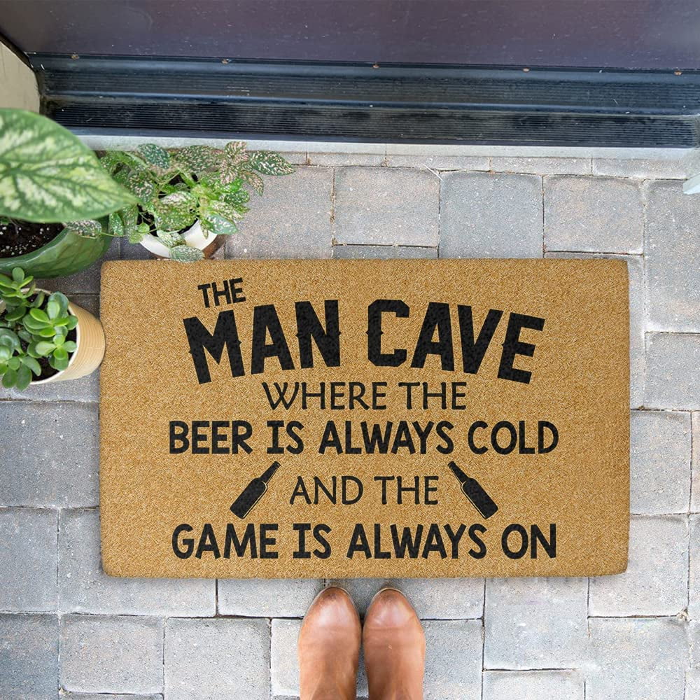 Lonkogqi Welcome Door Mats The Man Cave Where The Beer Is Always Cold ...