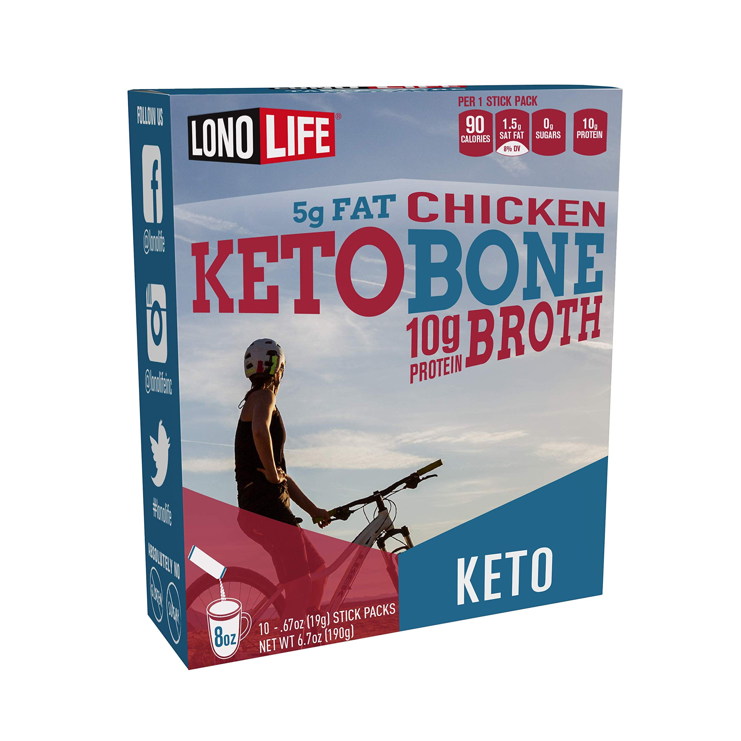 LonoLife Keto Chicken Bone Broth Powder Mix | 10g Protein | Collagen ...