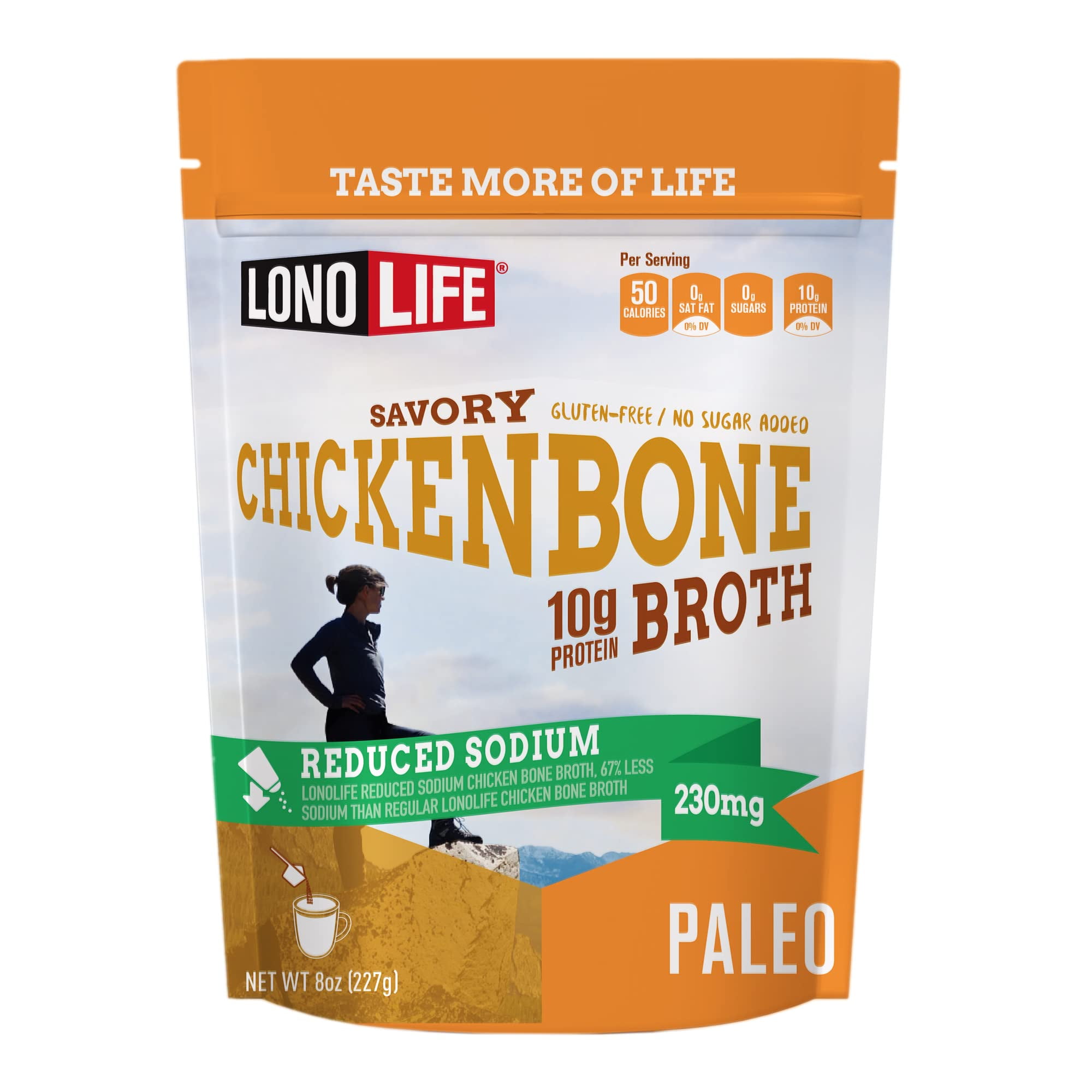 LonoLife Low Sodium Chicken Bone Broth Powder Mix | 10g Protein ...
