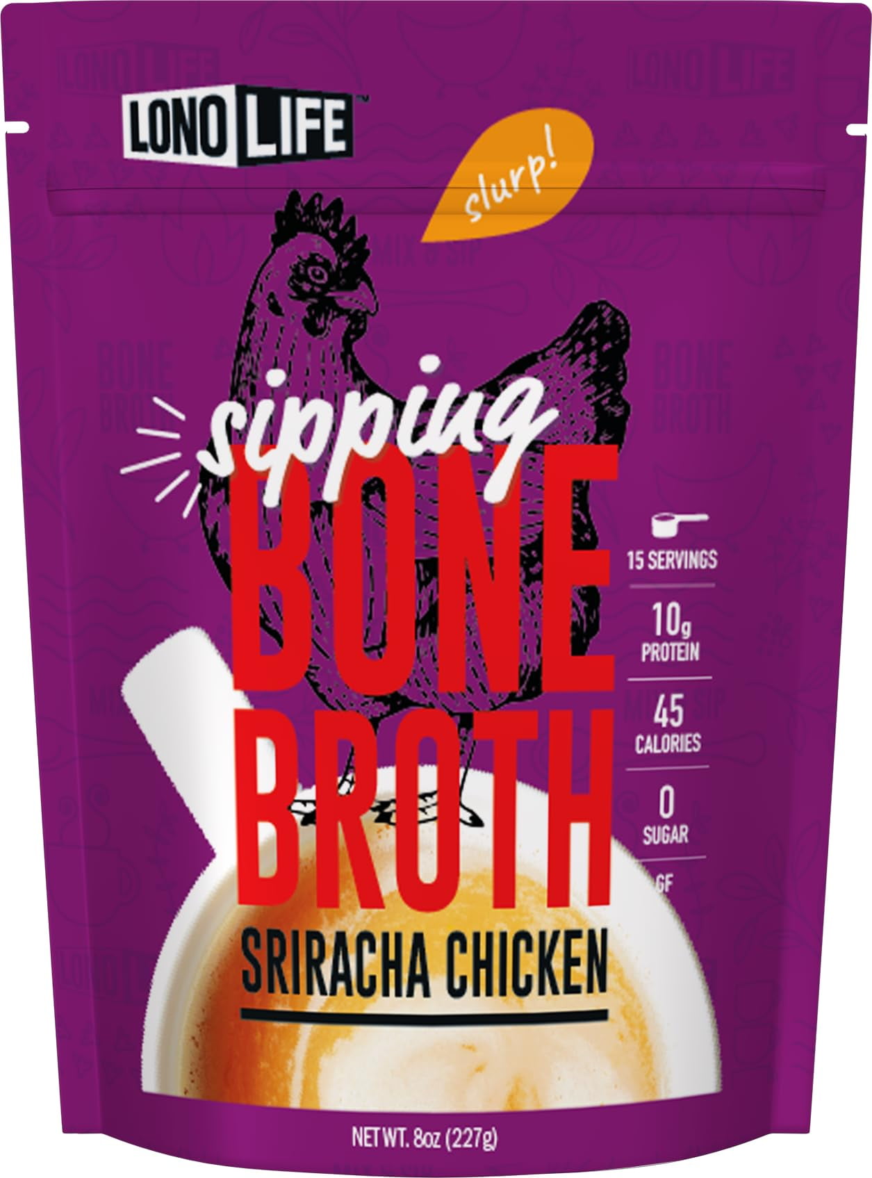 LonoLife Sriracha Chicken Bone Broth Powder Mix | 10g Protein ...