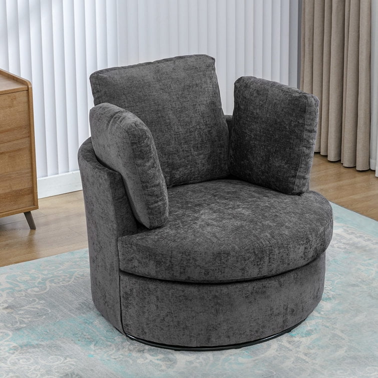 Lontai Swivel Accent Chair Armchair, Round Barrel Chairs with Hidden ...