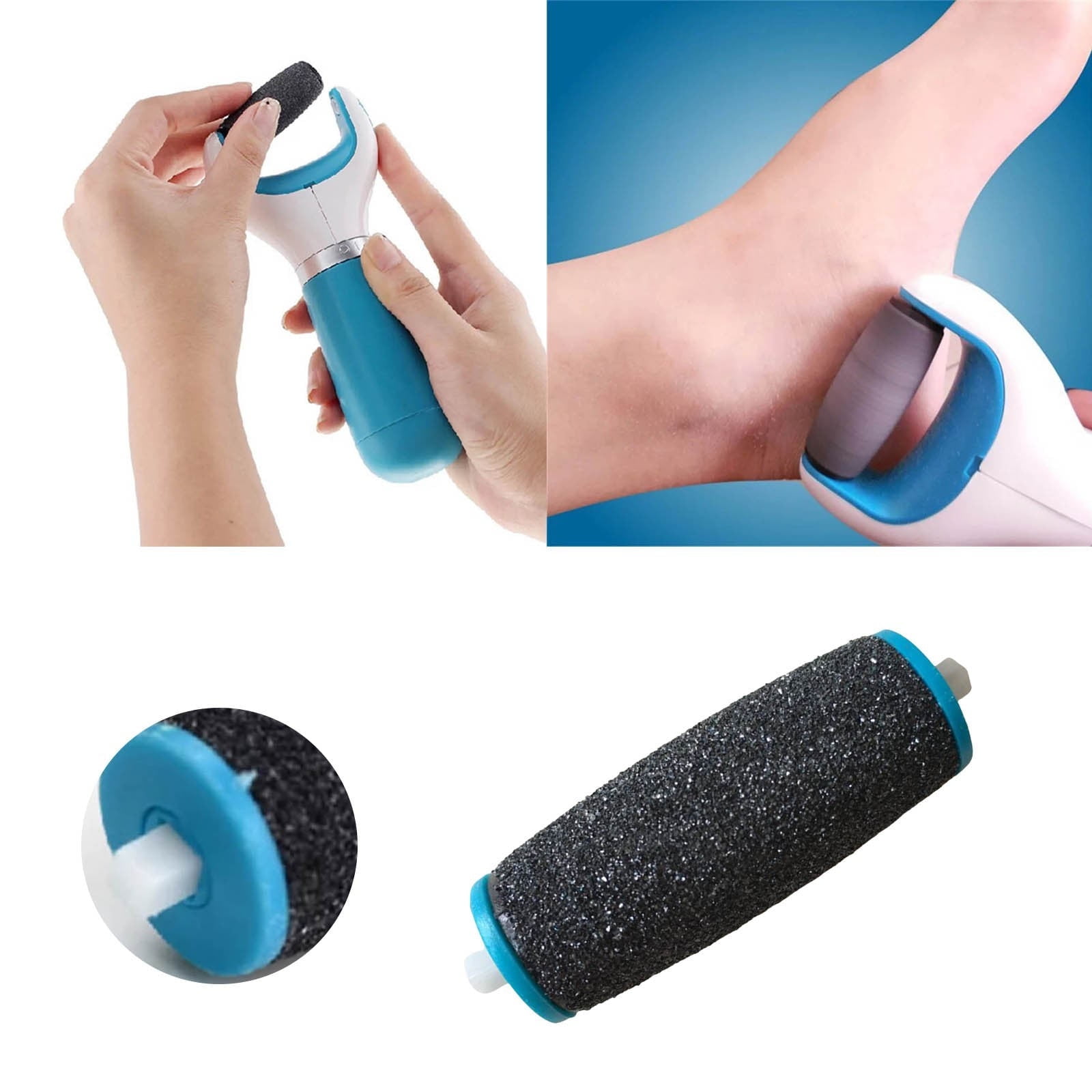 Lonzony 4 Pcs Replacement Roller Head for Foot File Dead Skin Remover ...