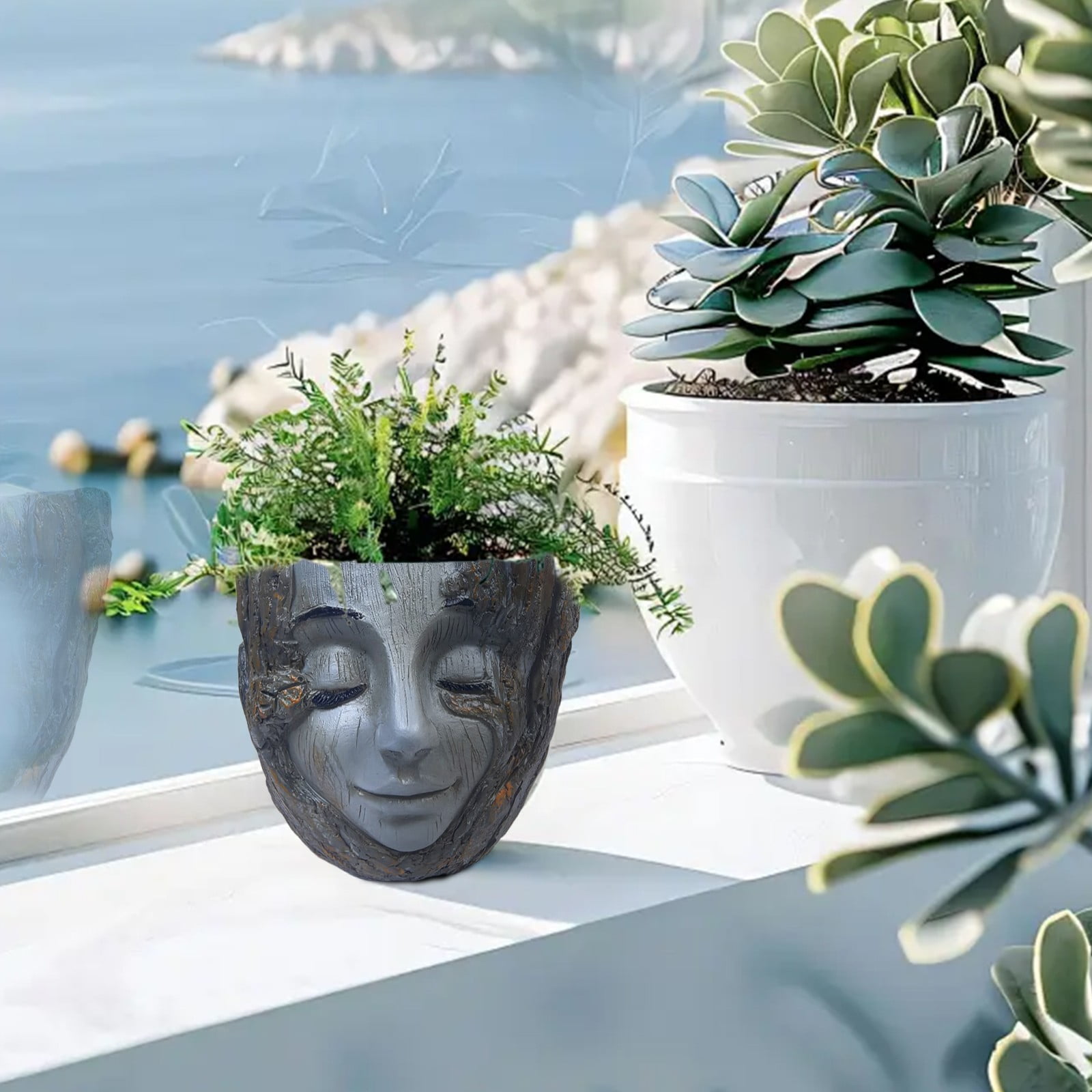 Lonzony Face Flower Pot Home Decor Head Face Planter Cute Human Face ...