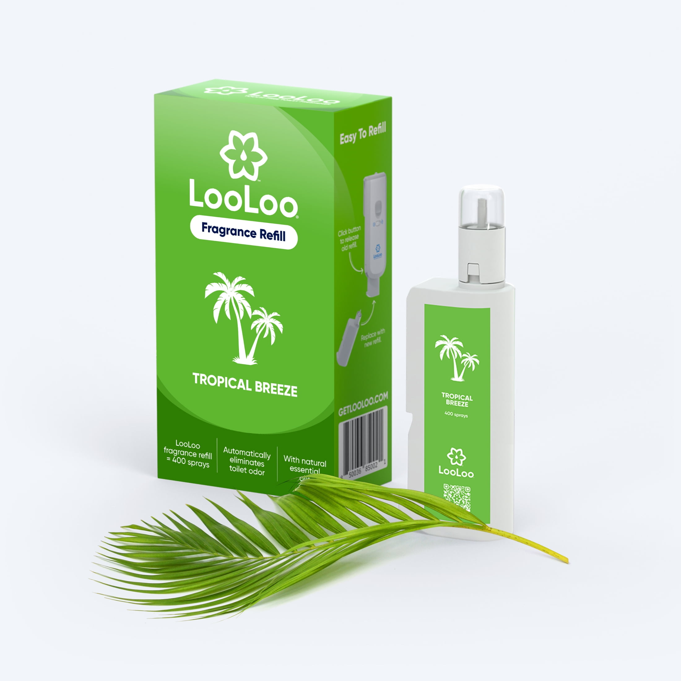 LooLoo Touch-Free Toilet Freshener Fragrance Refills- Natural Essential ...