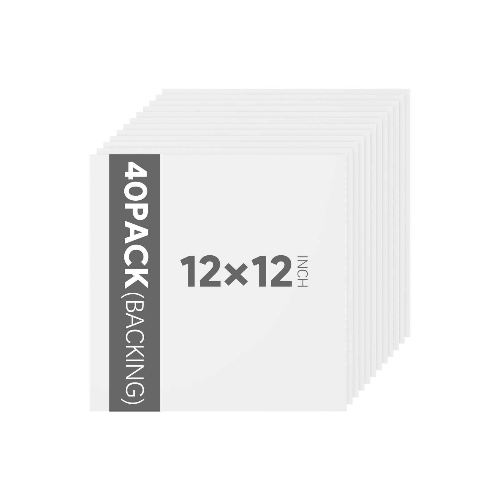 LooYee 40 Pack 12" X 12" Mat Board，Cuttable White Thick Backing Board ...