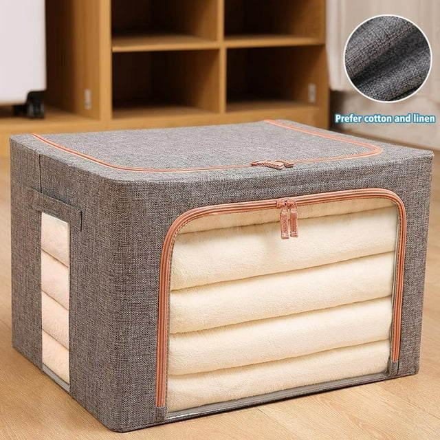 Loobuu 1pcs 66L Clothes Storage Organizer Extra Large Bag with Steel ...