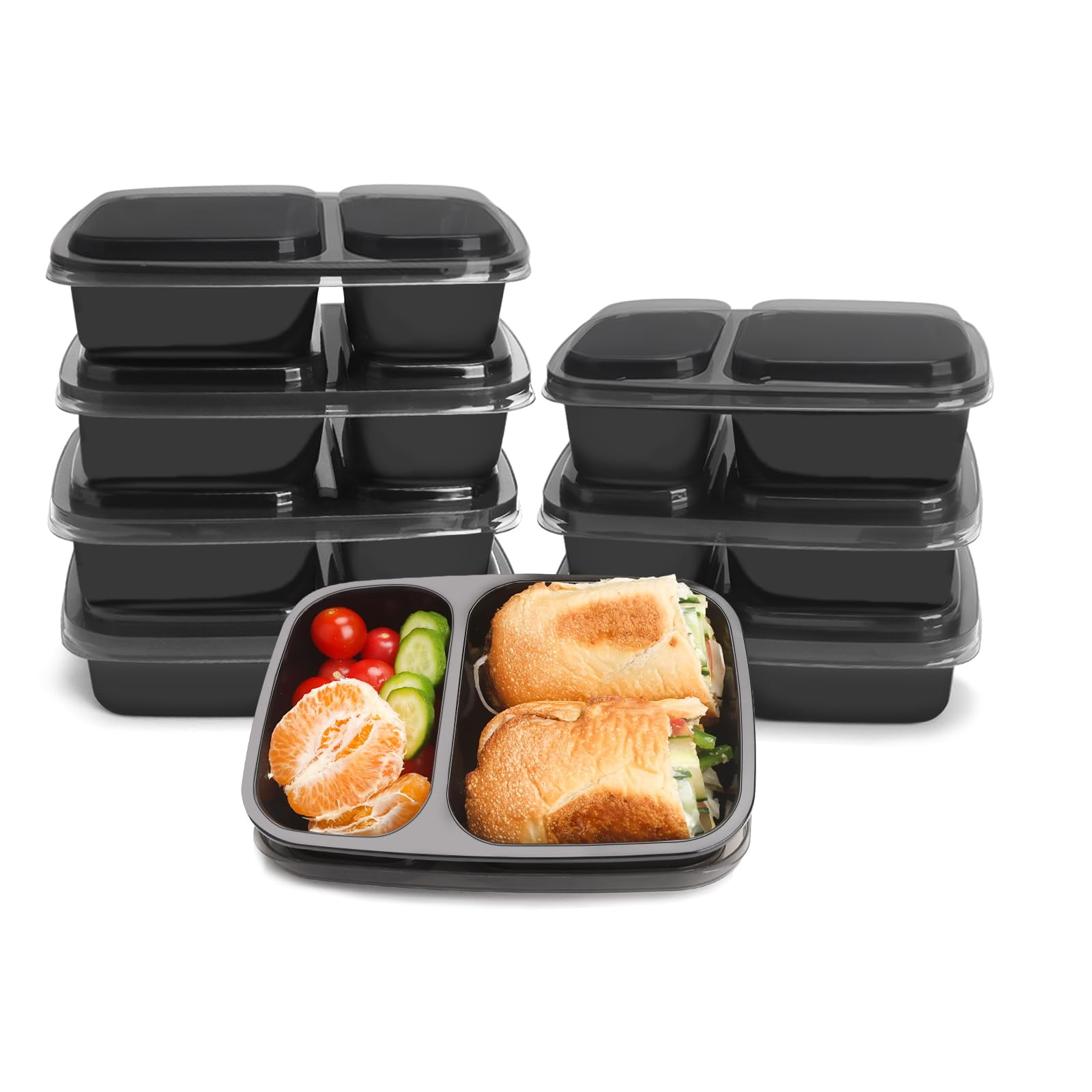 Loobuu 8 Pack Bento Box Lunch Container for Kids with Forks, Divided Lunch Boxes Meal Prep Food ...