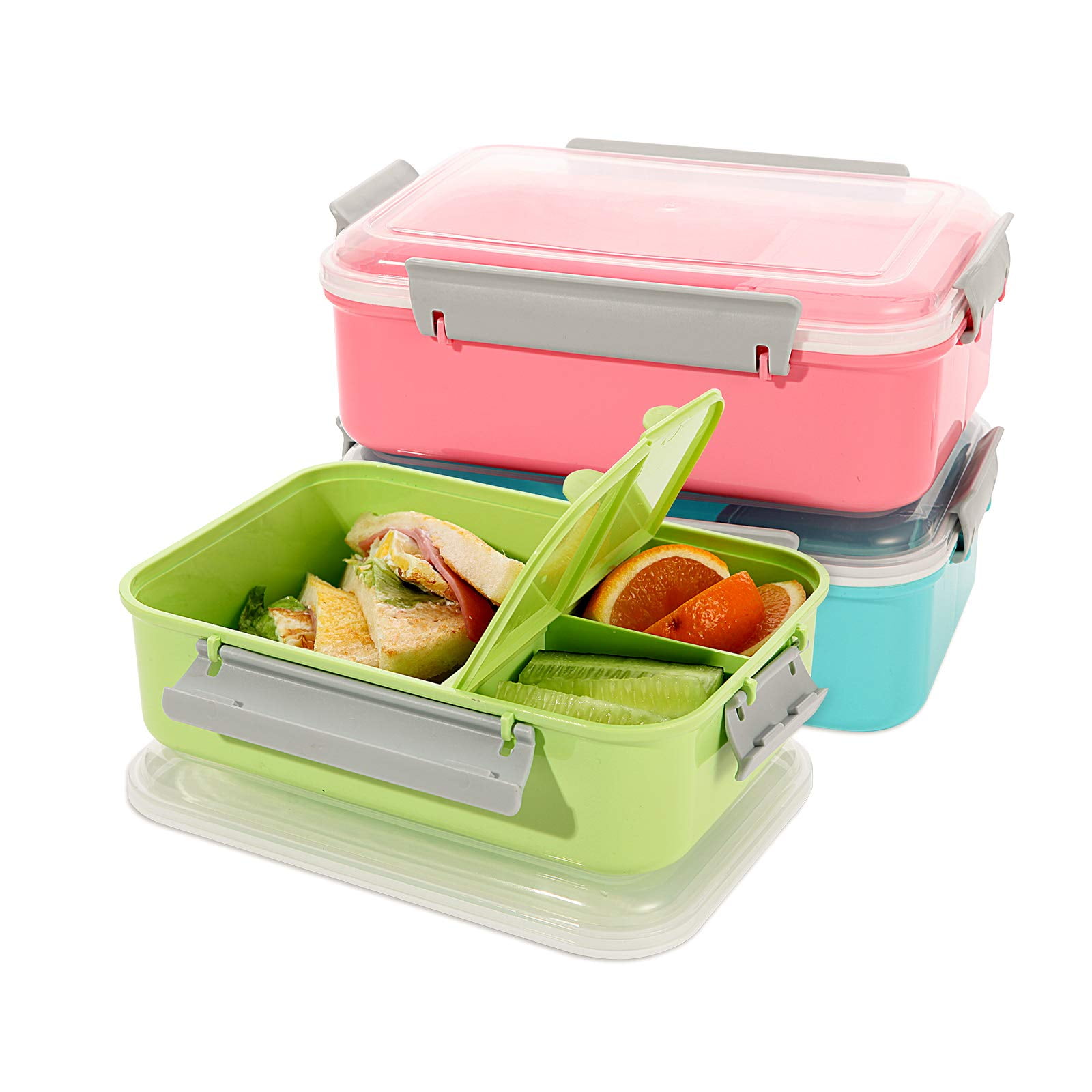 Loobuu Leakproof Polypropylene Reusable Lunch Box 3 Count - Walmart.com