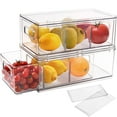 Loobuu Refrigerator Organizer Bins with Pull-out Drawer, Drawable Clear ...