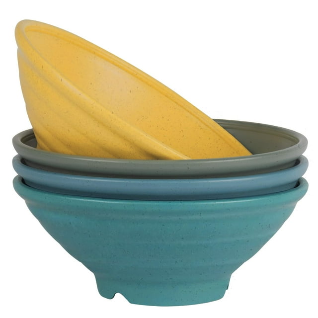 Loobuu Plastic Ramen Bowl Set of 4 - 44 OZ, Microwave & Dishwasher Safe ...
