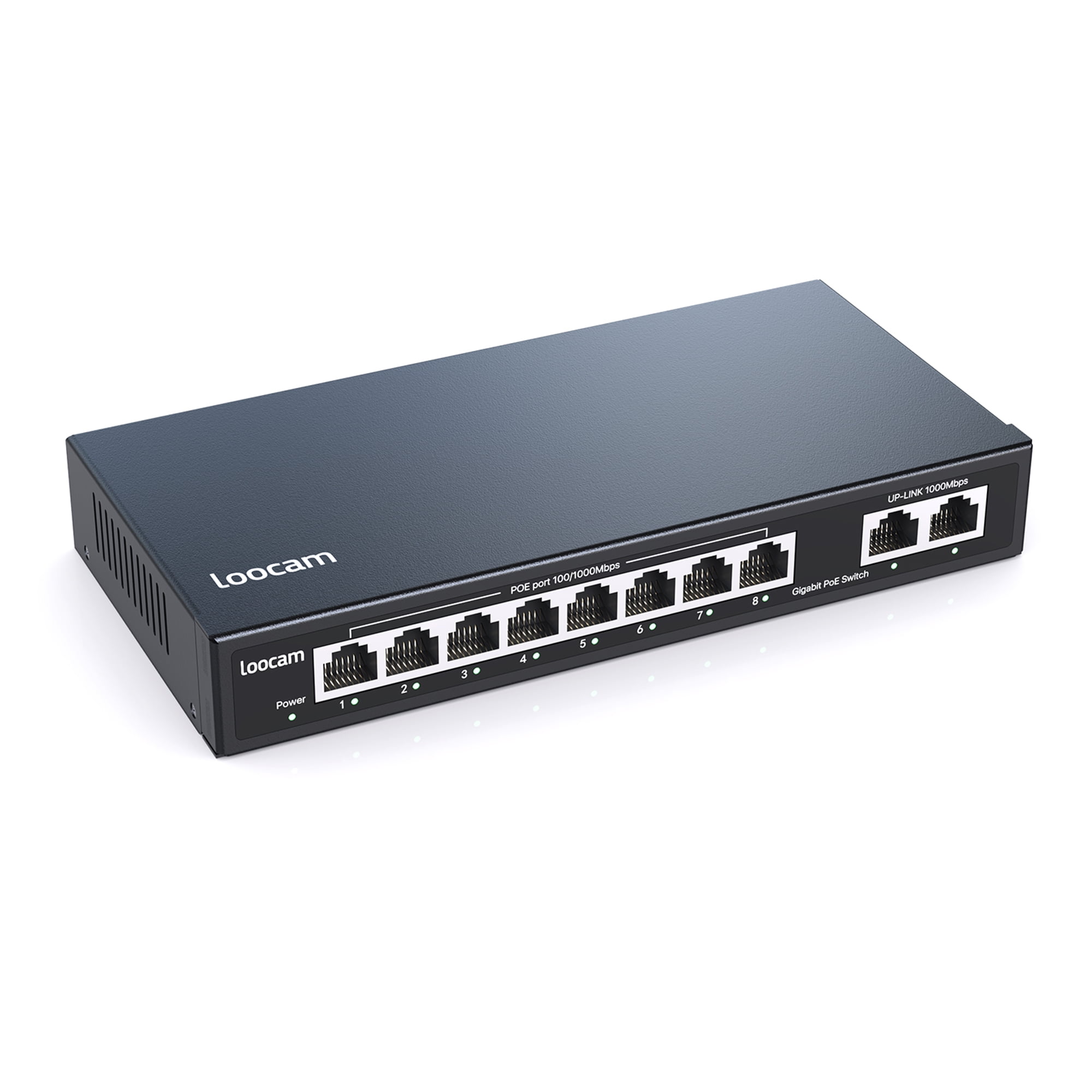 Loocam 10-Port Gigabit PoE Switch with 8- 100/1000Mbps PoE Port , 2 ...