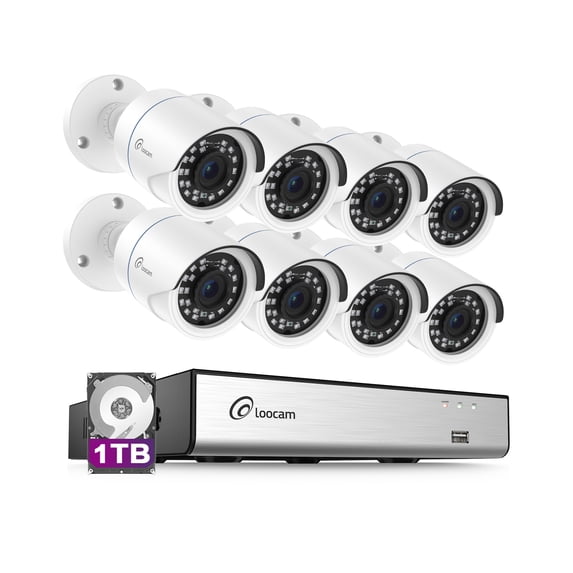 Loocam 1080P 8 Channel DVR Wired Security Camera System with 1TB Hard ...