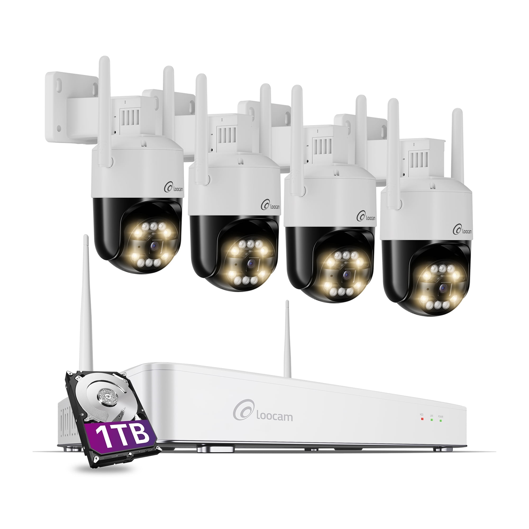 Loocam 4K 8 Channel Wi-Fi 6 Wireless Security Camera System 1TB HDD ...