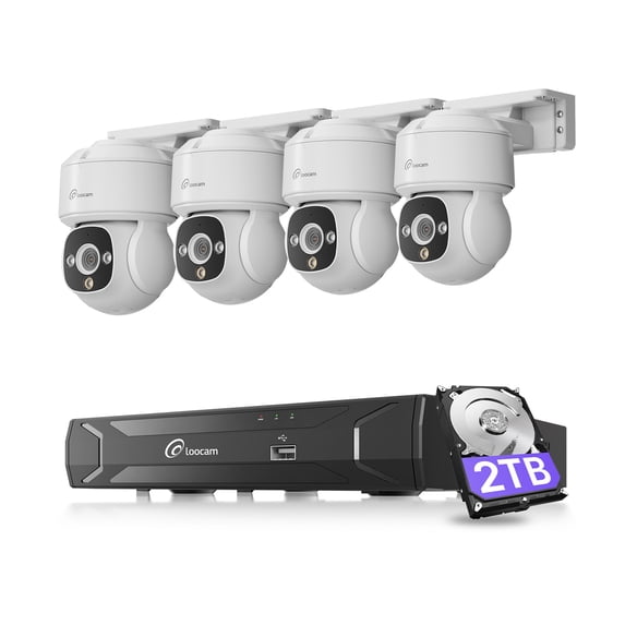 Loocam 8 Channel 4K 8MP PoE Camera System Outdoor with 2TB HDD, 4pcs 4K ...