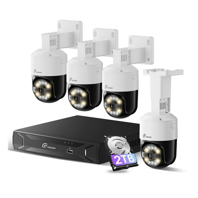 Loocam 8 Channel 4K 8MP PoE Security Camera System Outdoor with 2TB HDD ...