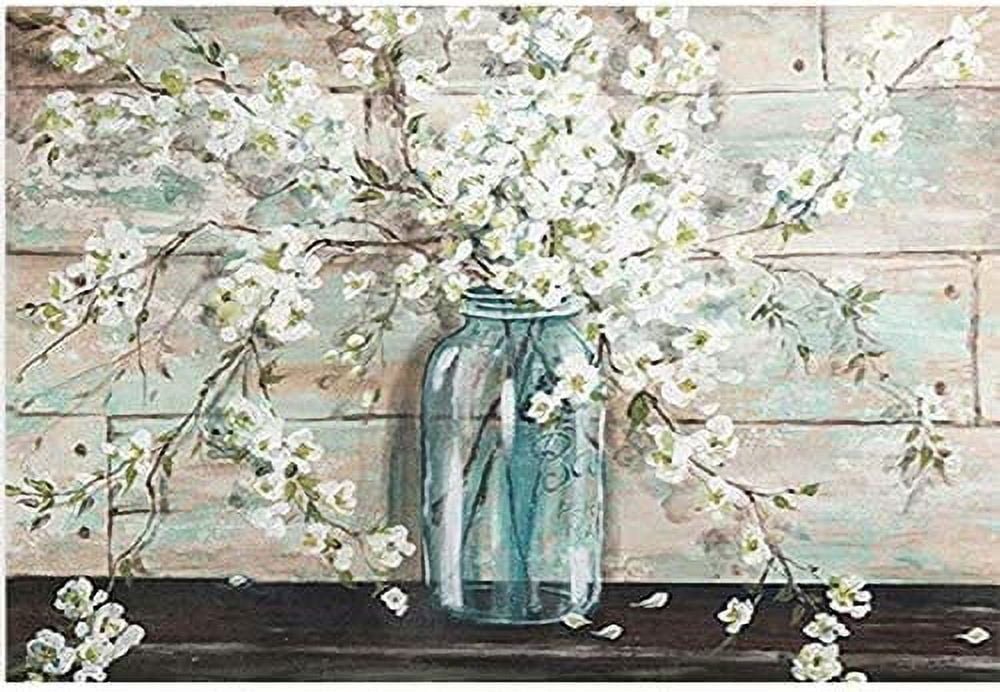 Loodaent Rustic White Flowers Art, 12 x 16 Framed Canvas Prints, Modern ...