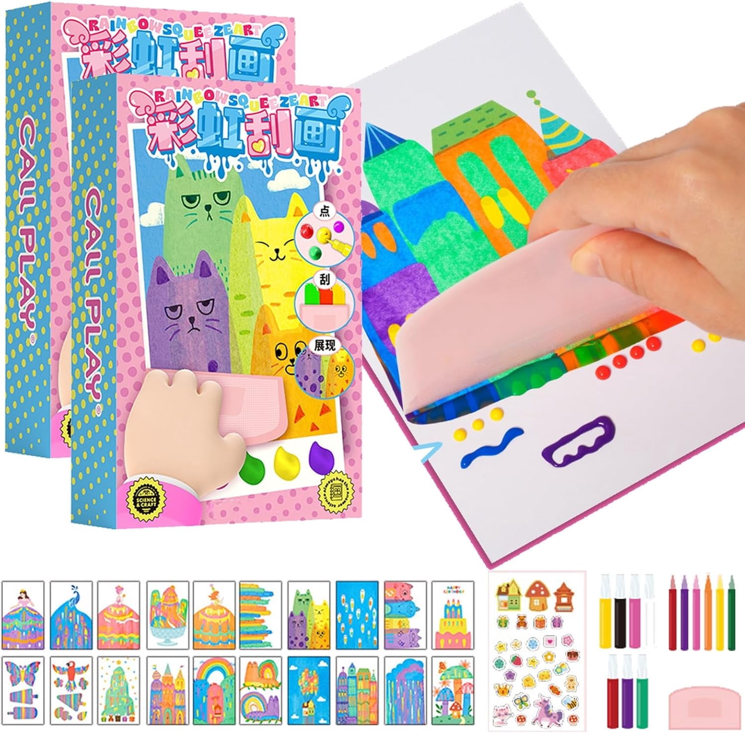 Rainbow Scratch Pad Scrape Art Kit 35Pcs DIY Rainbow Scratch Art Set ...