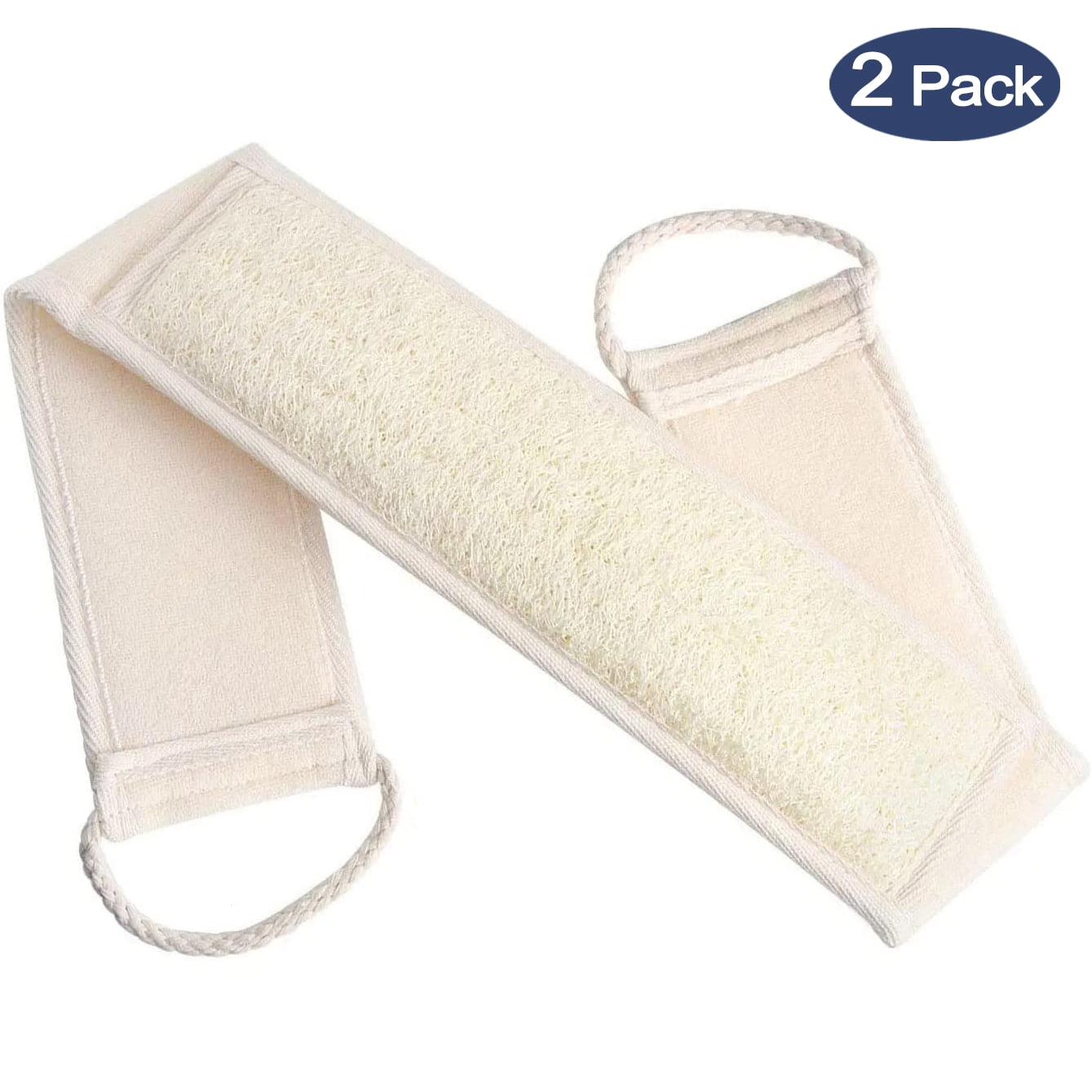 Loofah Back Scrubber for Shower, Exfoliating Pad, Natural Sisal, Body ...