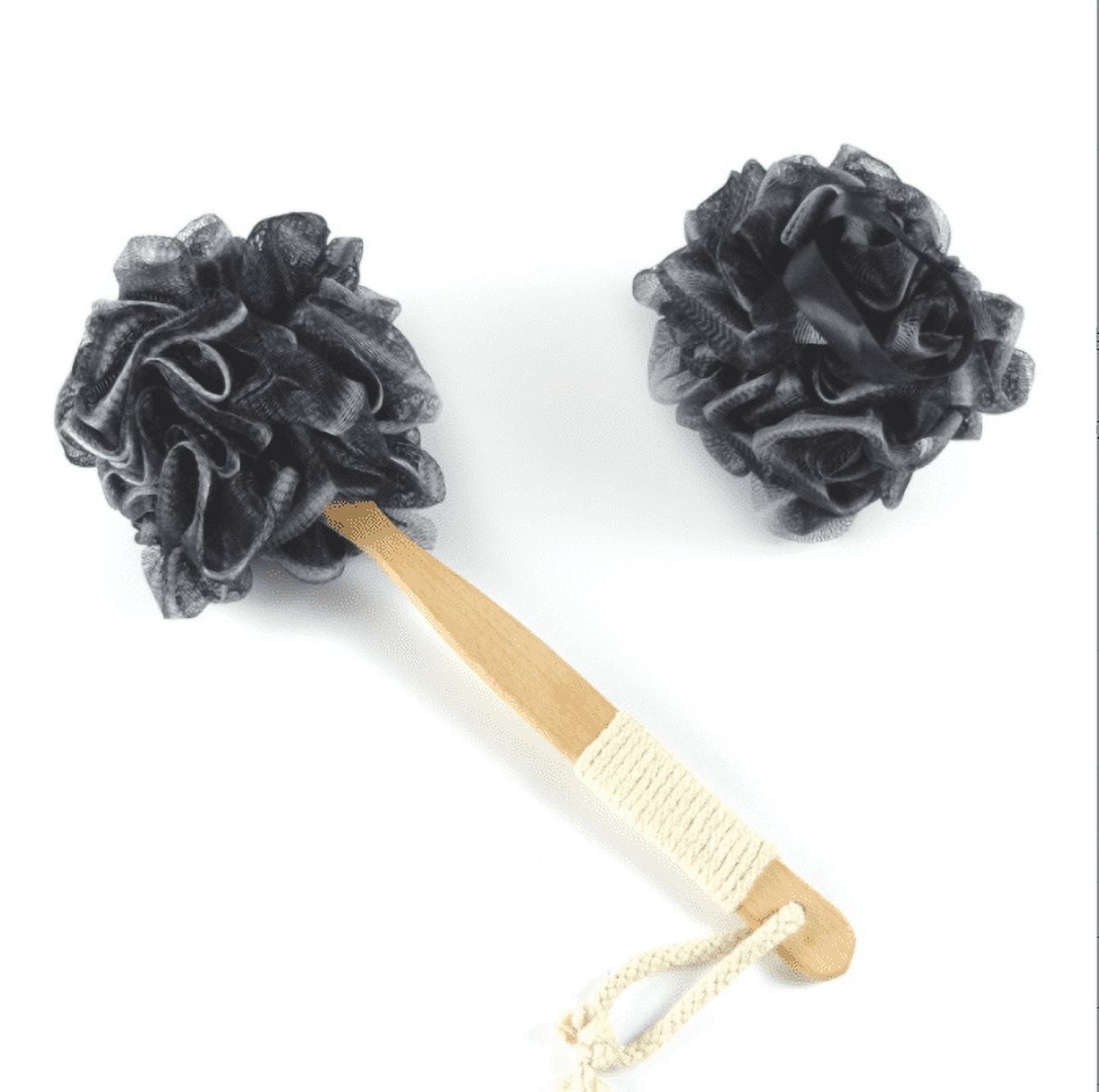 Loofah Back Scrubber For Shower | Bamboo Charcoal Fiber Infused | Bath ...