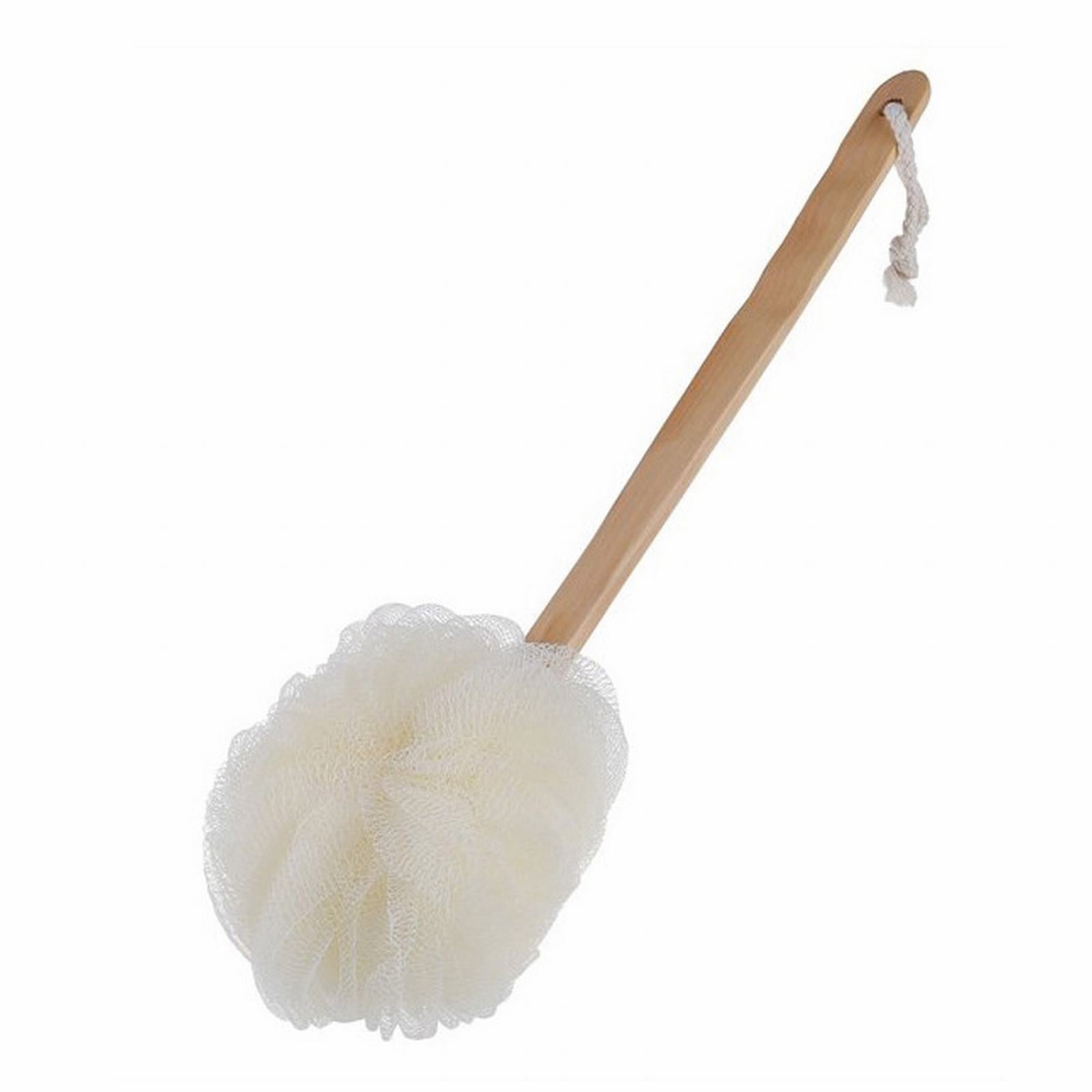 Loofah Back Scrubber for Shower, Wooden Long Handle Bath Sponge Lufa ...