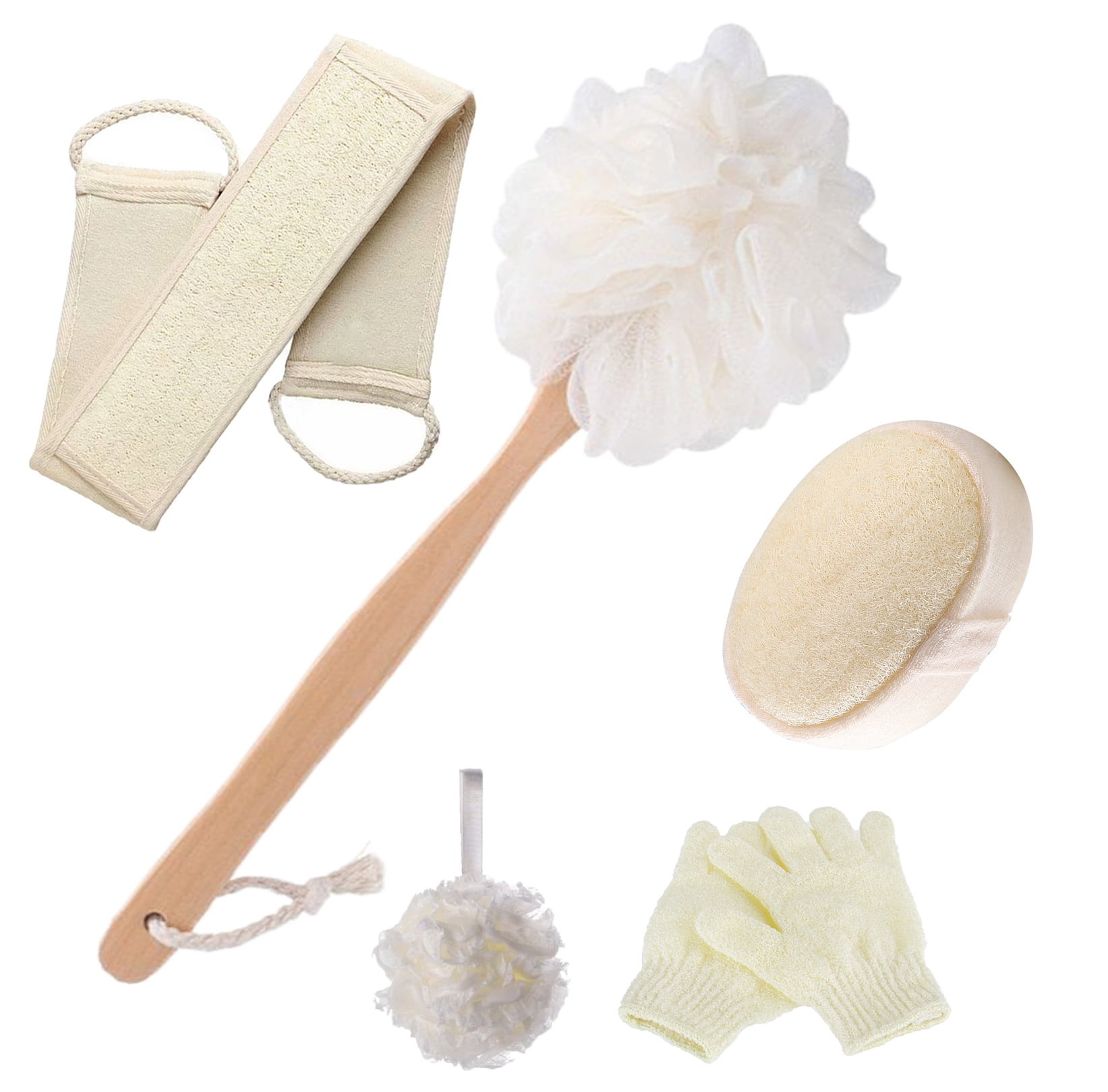 Loofah Exfoliating Back Scrubber, Body Loofah, Scrubber Gloves, Bath ...