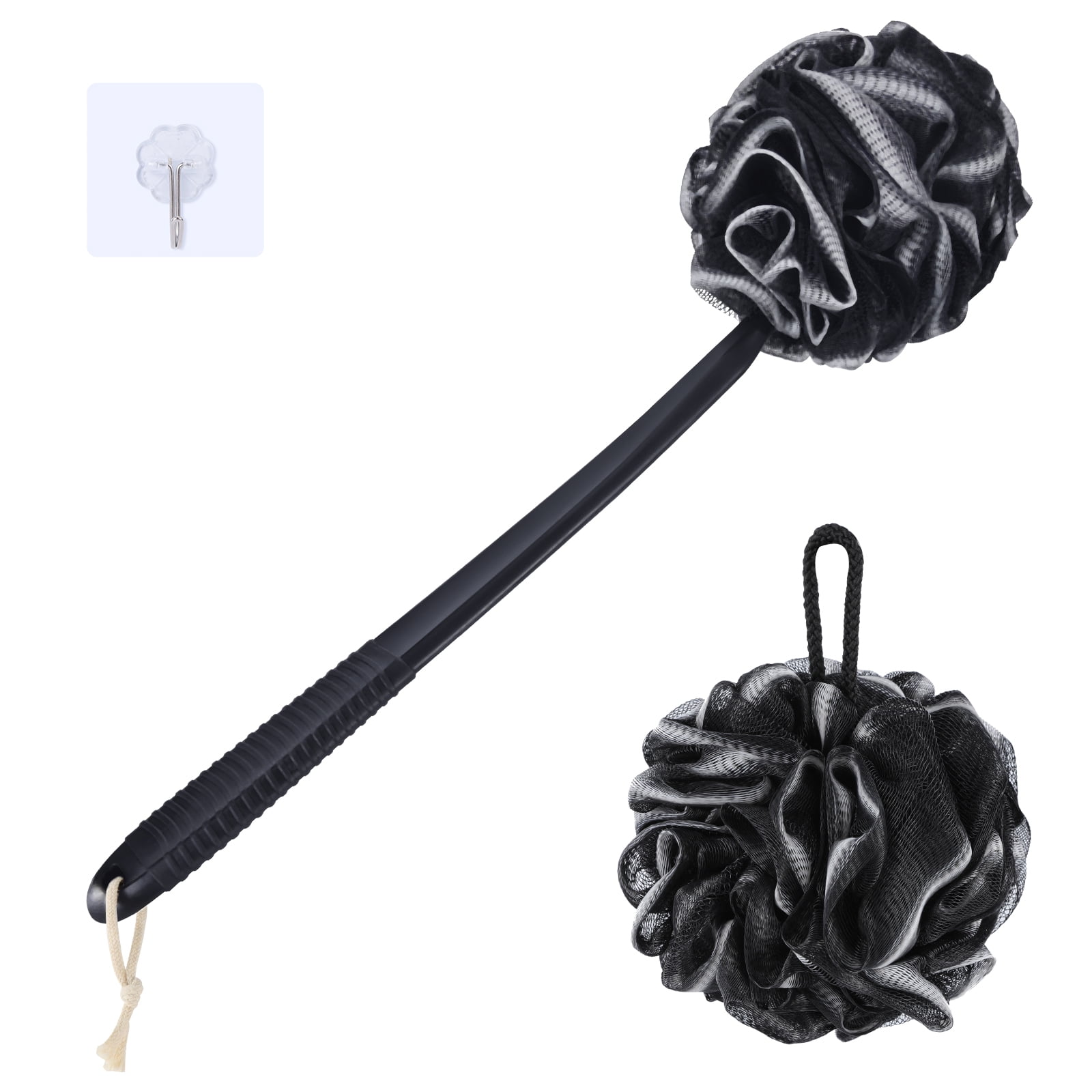 Loofah with Handle Loofah Sponge Set, PE Mesh Exfoliating Loofah Back ...