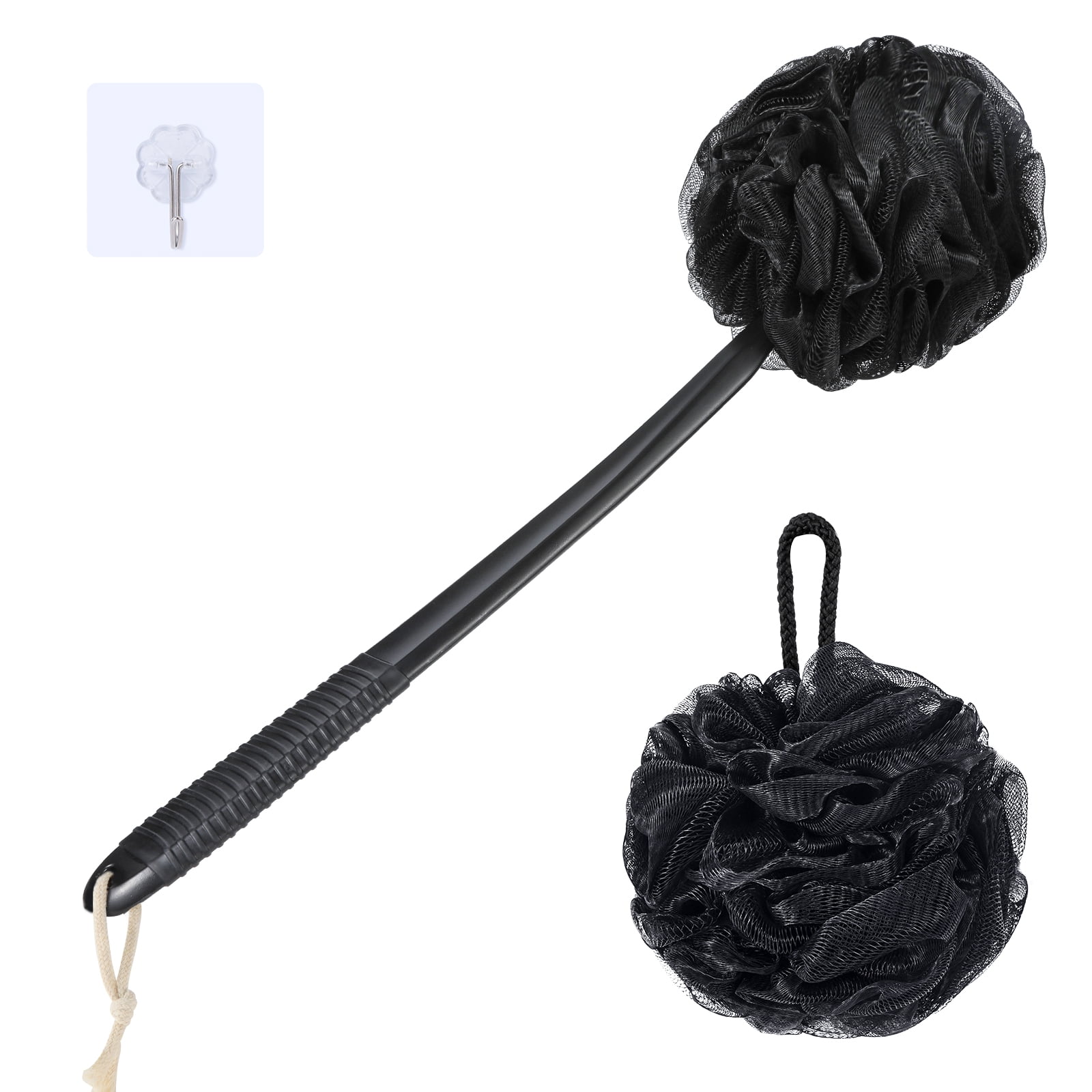 Loofah with Handle Loofah Sponge Set, PE Mesh Exfoliating Loofah Back ...