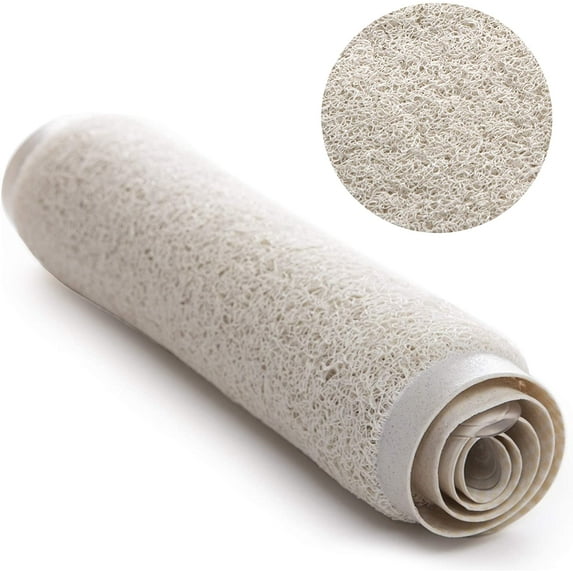 | Loofah Non-Slip Bath Mat for Tub - Ivory Spa-Inspired Comfort, Quick ...