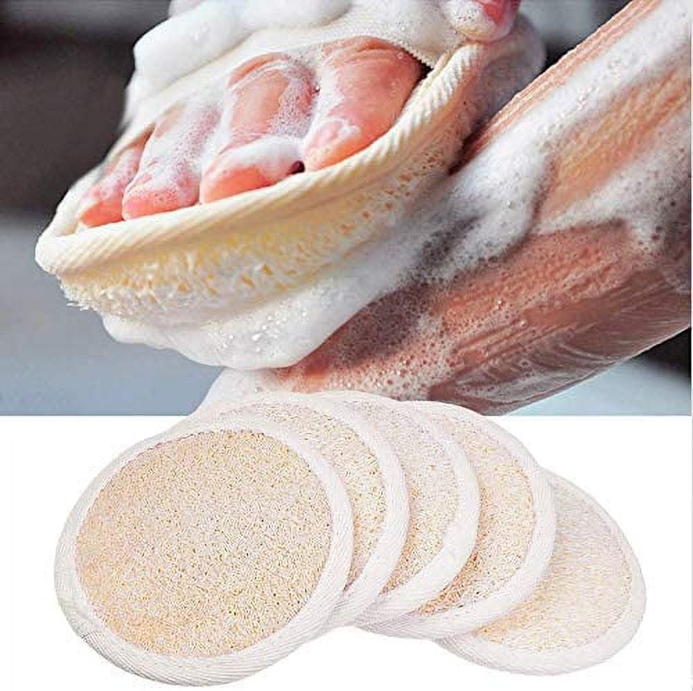 Loofah Pads (Pack of 5) - Exfoliating Scrubbing Sponges - Natural Luffa ...