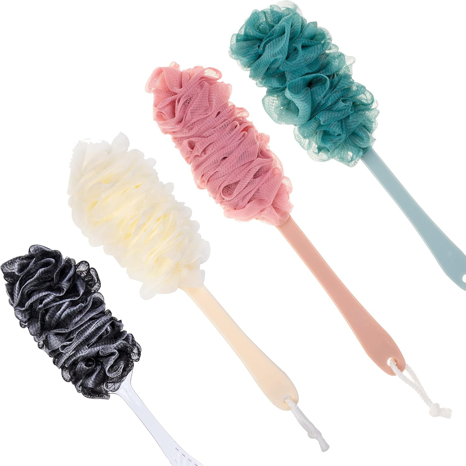 Loofah Sponge Back Scrubber - Men & Women Long Handled Exfoliating Bath ...