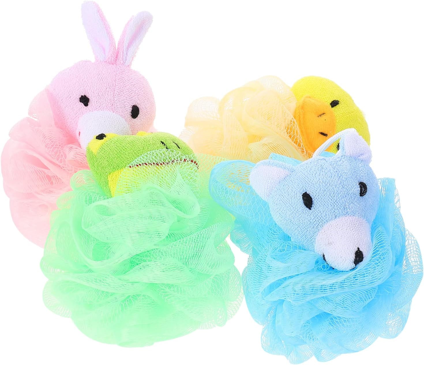 Loofah Sponge Loofah Scrubber 4Pcs Kids Bath Sponges Animal Shower ...