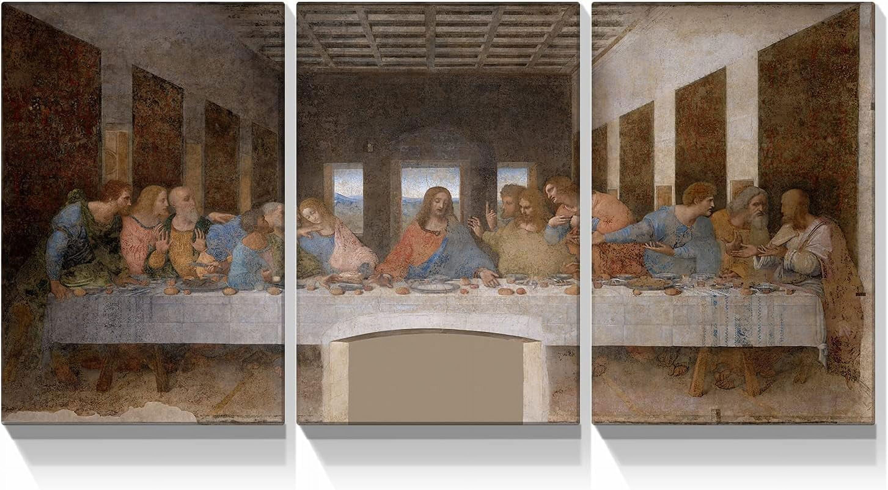 Looife The Last Supper Canvas Wall Art Decor, 3 Pieces 32x48 Inch Da ...