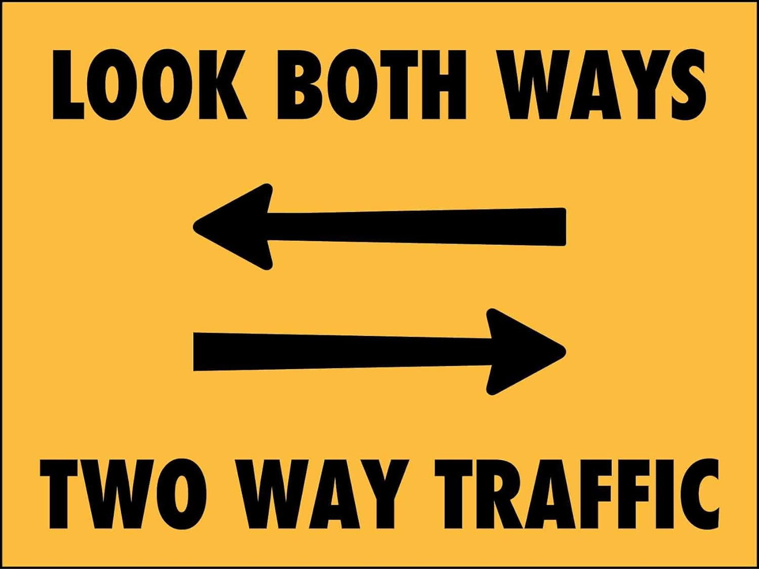 Look Both Ways Two Way Traffic Arrows Sign Metal Tin Sign 8x12 Inches ...