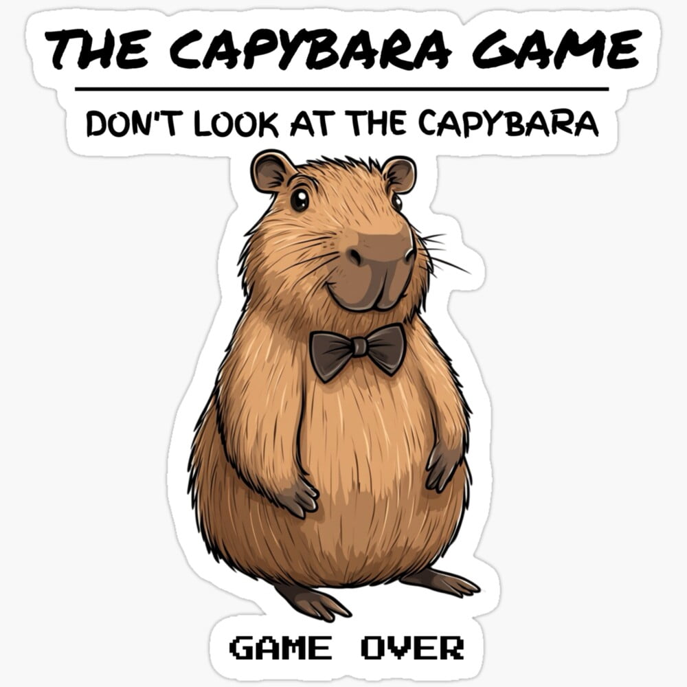 Don'T Look At The Capybara Game Capybara Stickerphone Decal Water ...