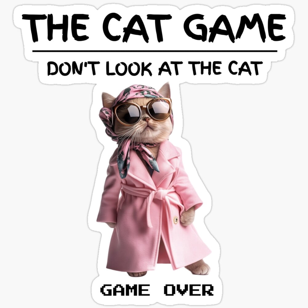 Don'T Look At The Cat Game Cool Cat Stickerphone Decal Water Bottle ...