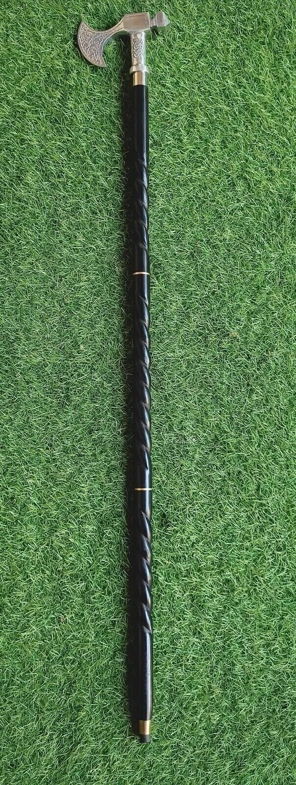 Look Civil War era Axe Wood cane 36 Walking Stick or maybe African ...