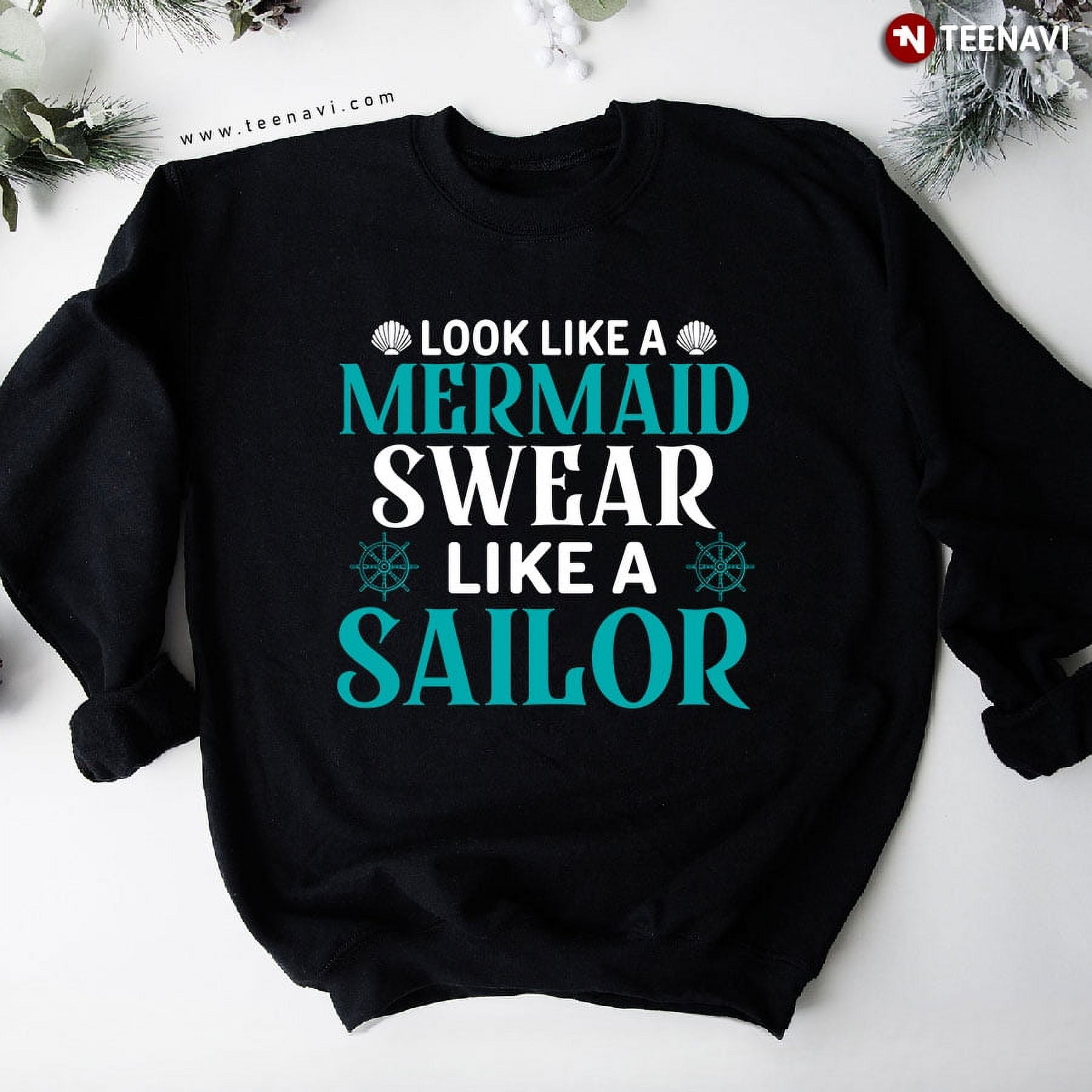 Look Like A Mermaid Swear Like A Sailor Seashell Boat Steering Wheel ...