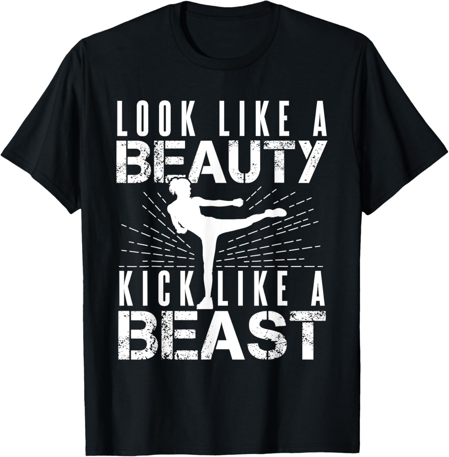 Look Like Beauty Kick Like Beast Kickboxer athletic Girl T-Shirt ...