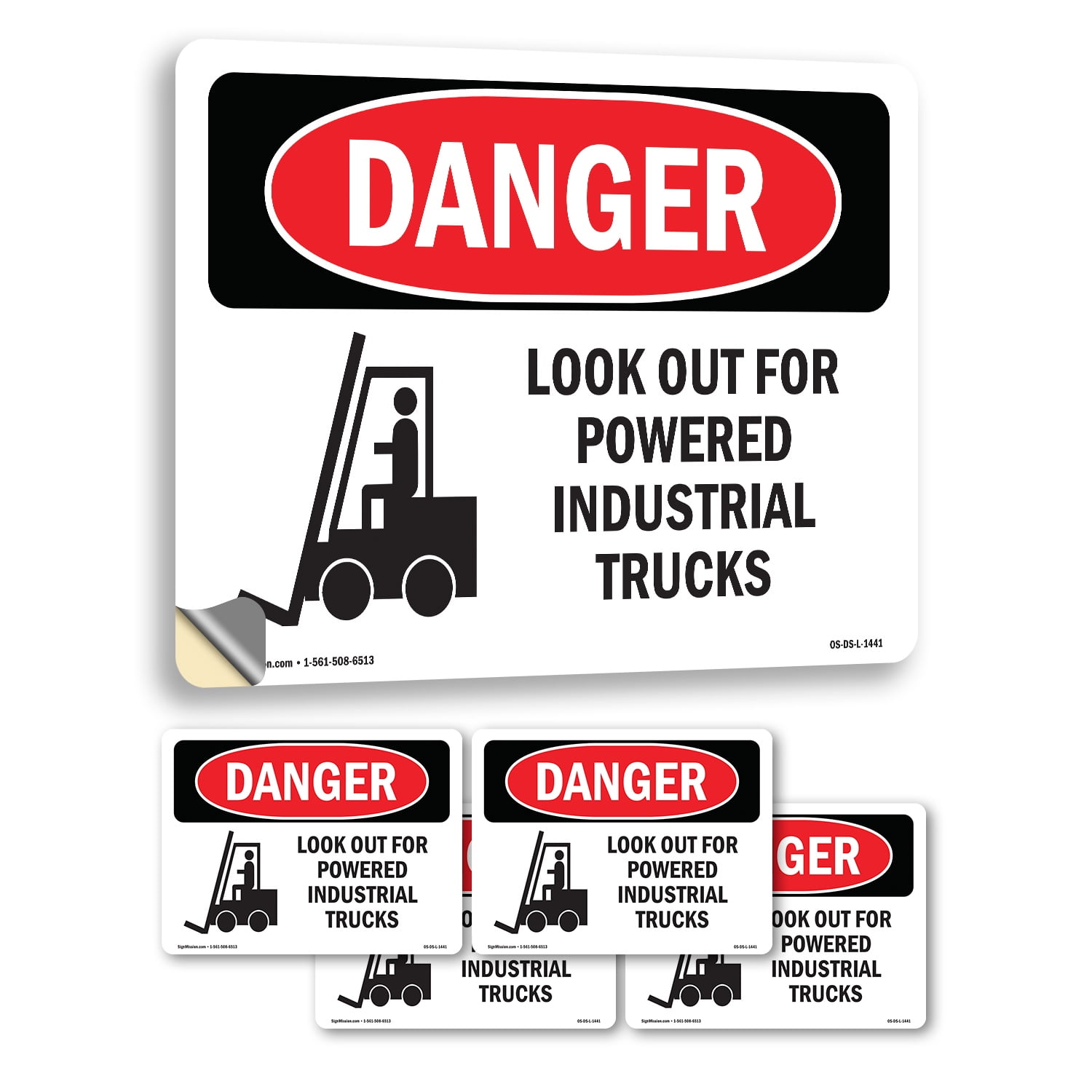 Look Out For Powered Industrial Trucks OSHA Danger Vinyl Decal Label 18 ...