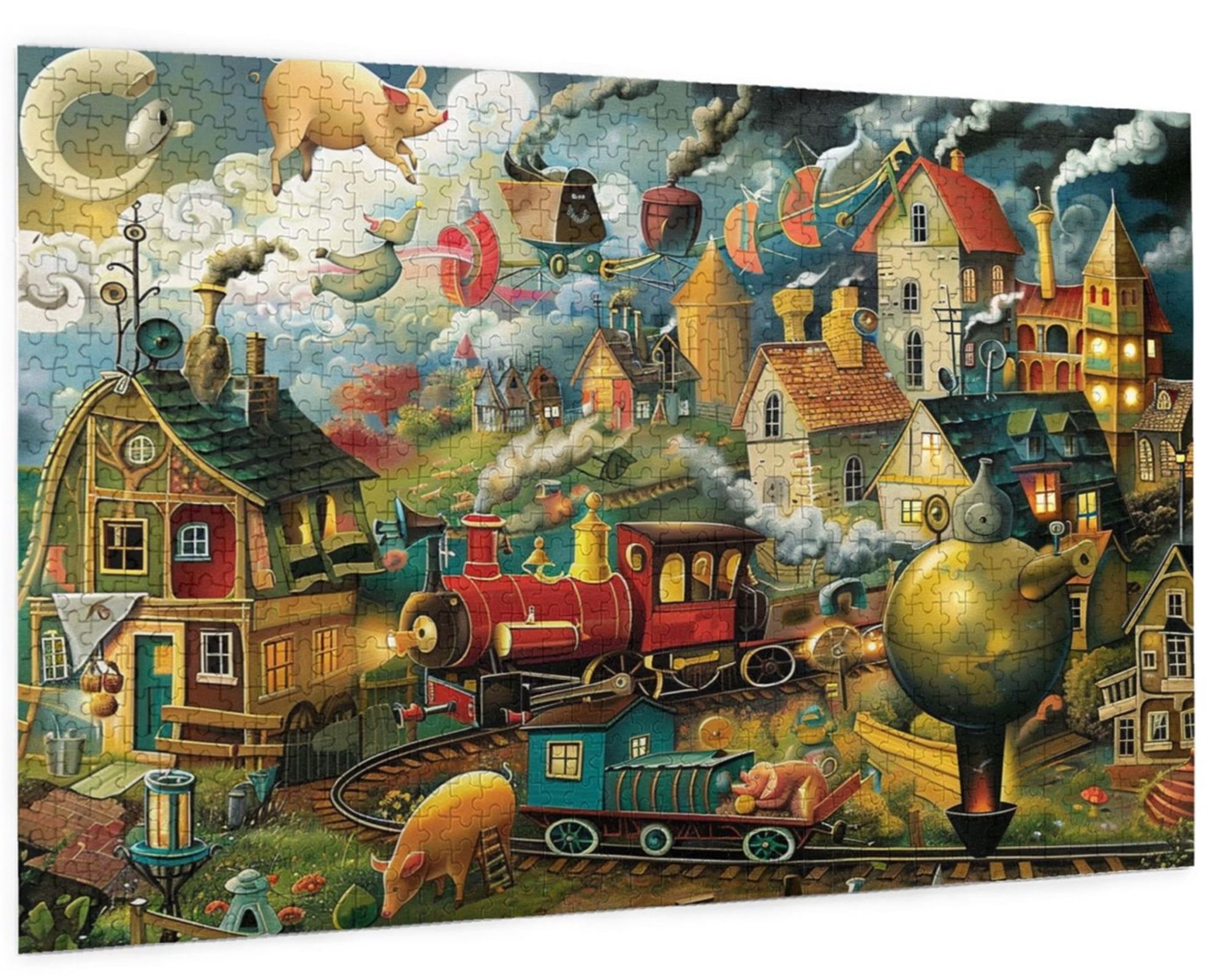 Look Out Pig Train spaceship! 1000 Piece Jigsaw Puzzle - Precision Cut ...