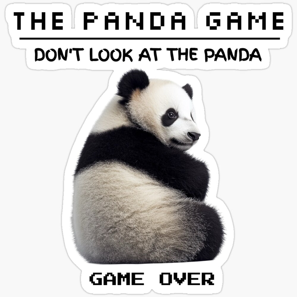 Don'T Look At The Panda Game Zoo Panda Stickerphone Decal Water Bottle ...