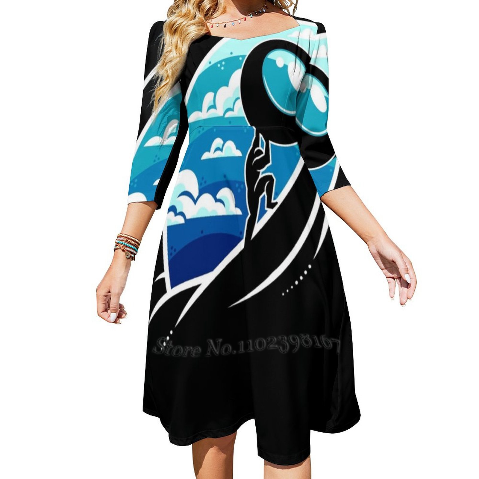 Look Sisyphus Sweet Elegant Dress Women Korean Kawaii Square Collar ...