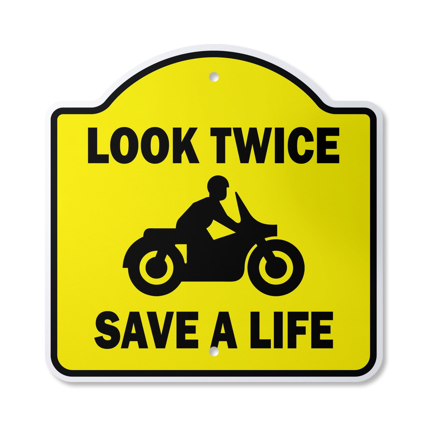 Look Twice Save A Life 10” x 10” Sign | Indoor/Outdoor Plastic ...
