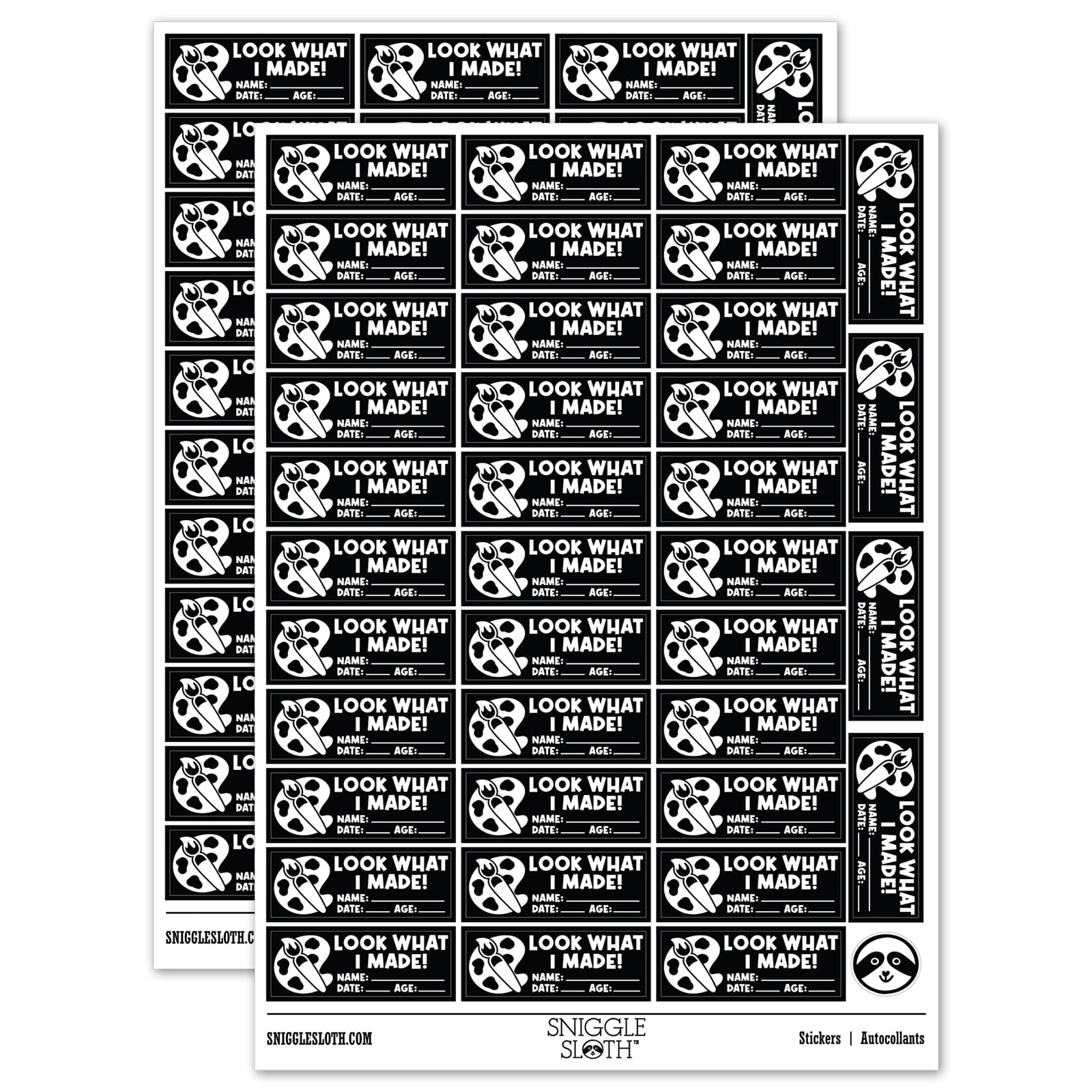 Look What I Made Art Teacher Student School Sticker Set - Black - Gloss ...