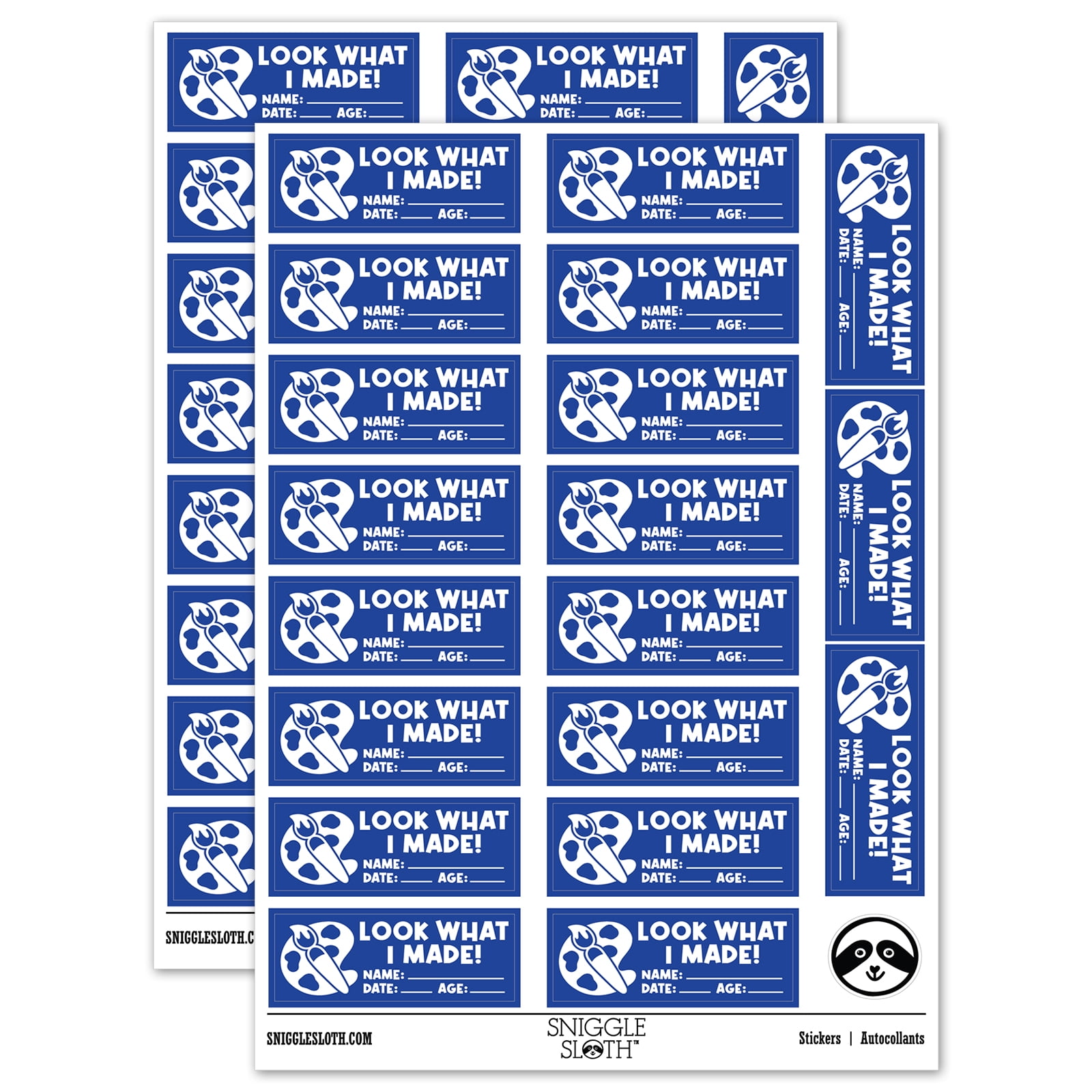 Look What I Made Art Teacher Student School Sticker Set - Dark Blue ...
