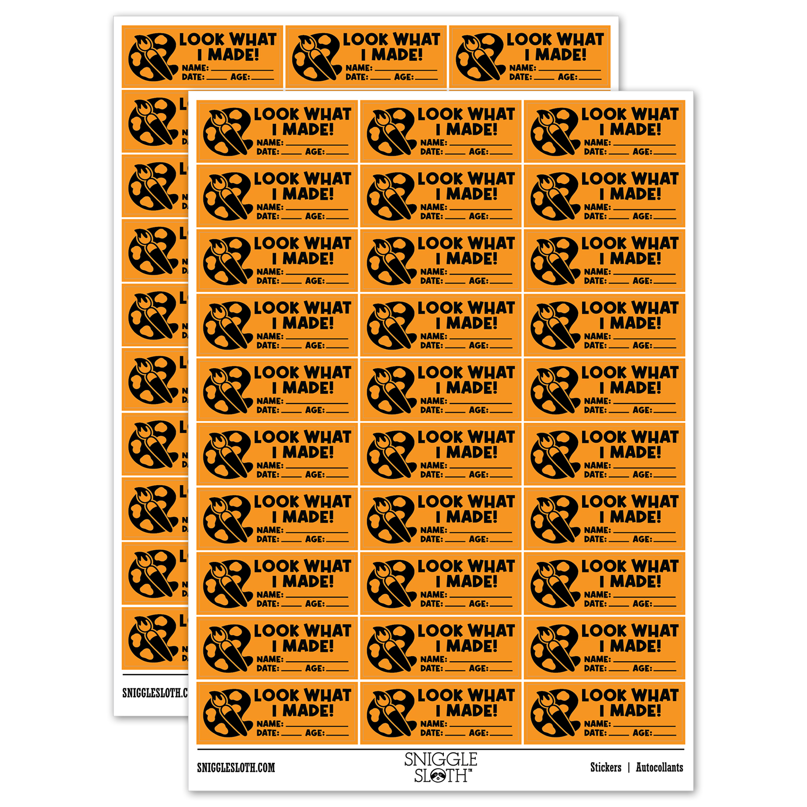 Look What I Made Art Teacher Student School Sticker Set - Orange ...