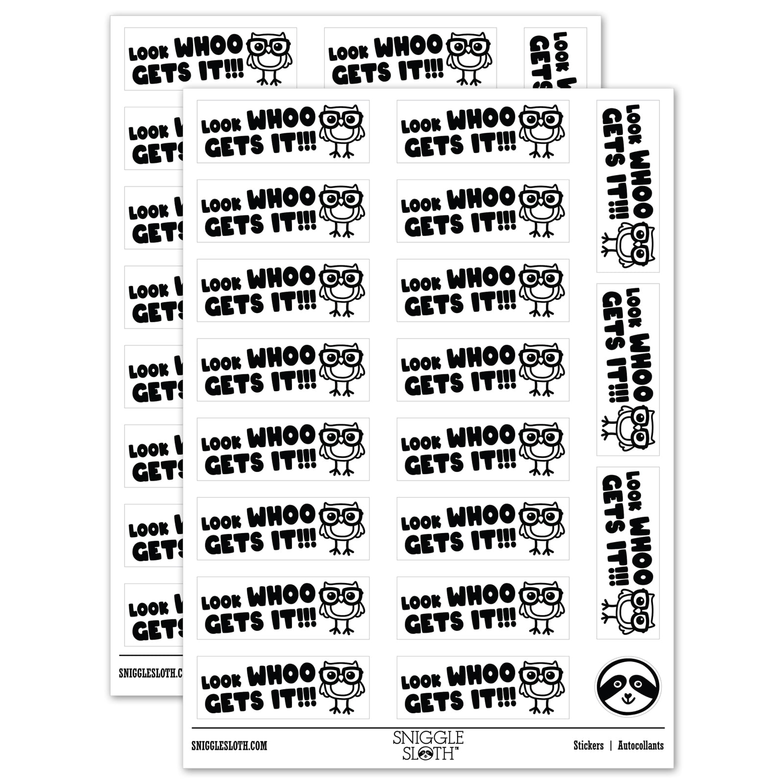 Look Whoo Gets it Who Owl Teacher Student School Sticker Set - White ...