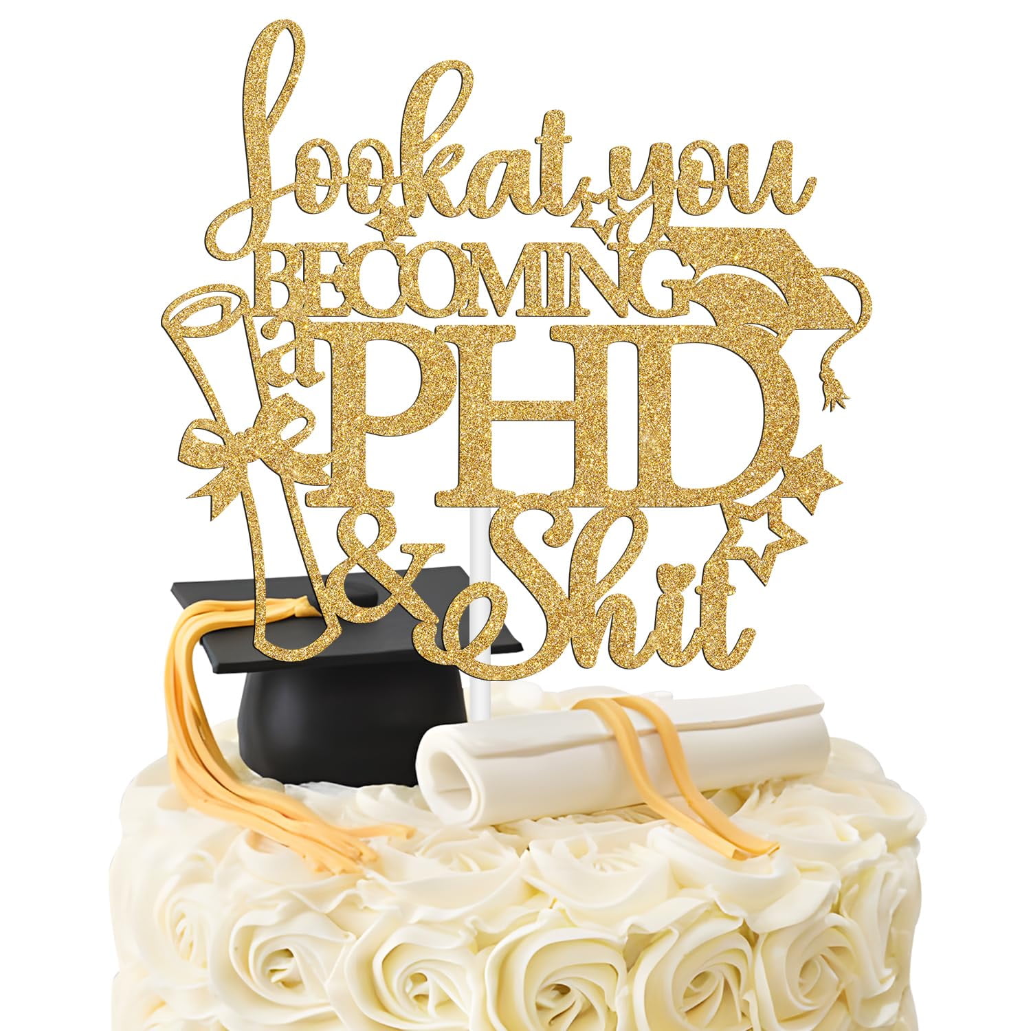 Look at YouITSC Becoming A PHD Cake Topper, Congrats Doctor/PHinally ...