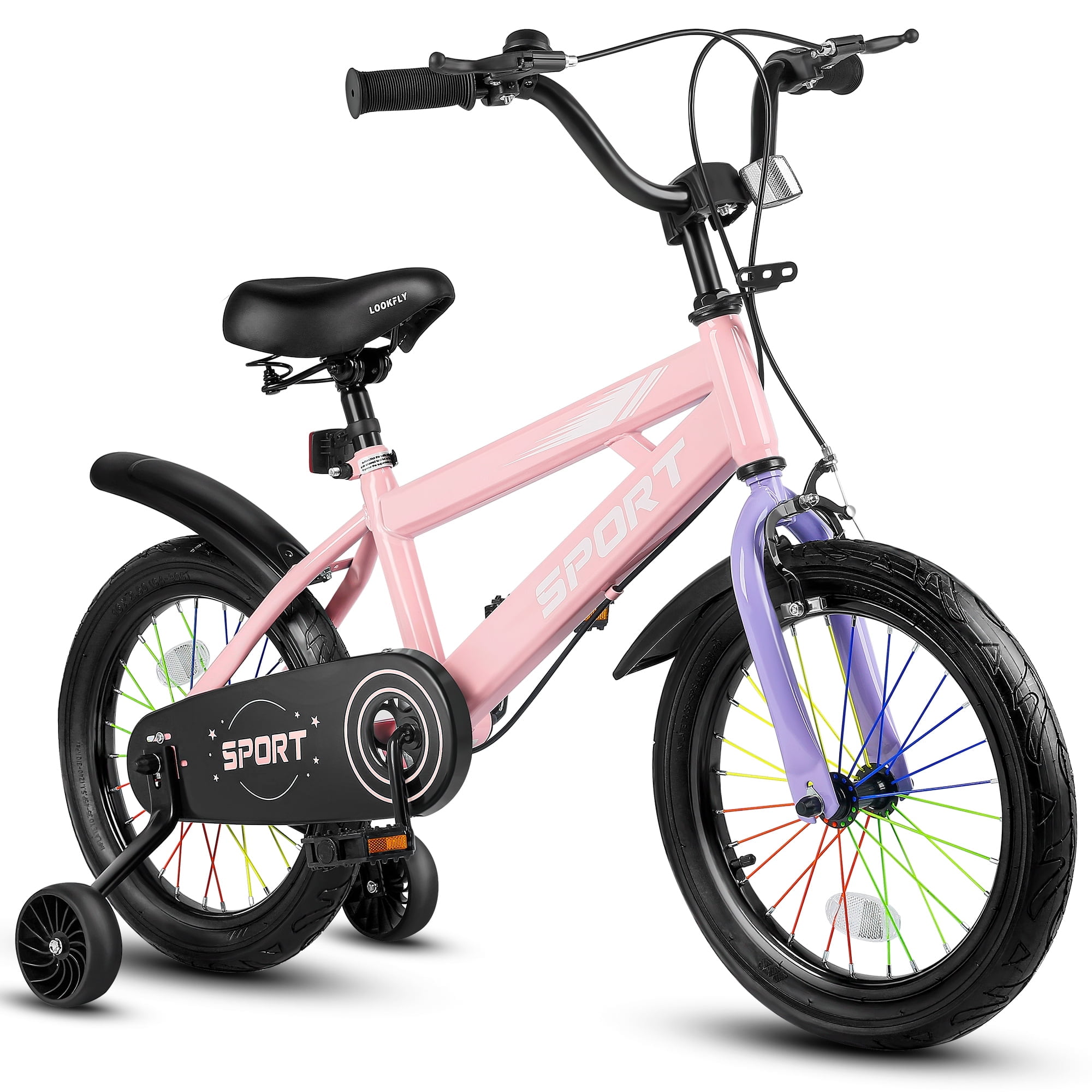 Lookfly 14" Kids Bike for Boys and Girls with Removable Training Wheels ...