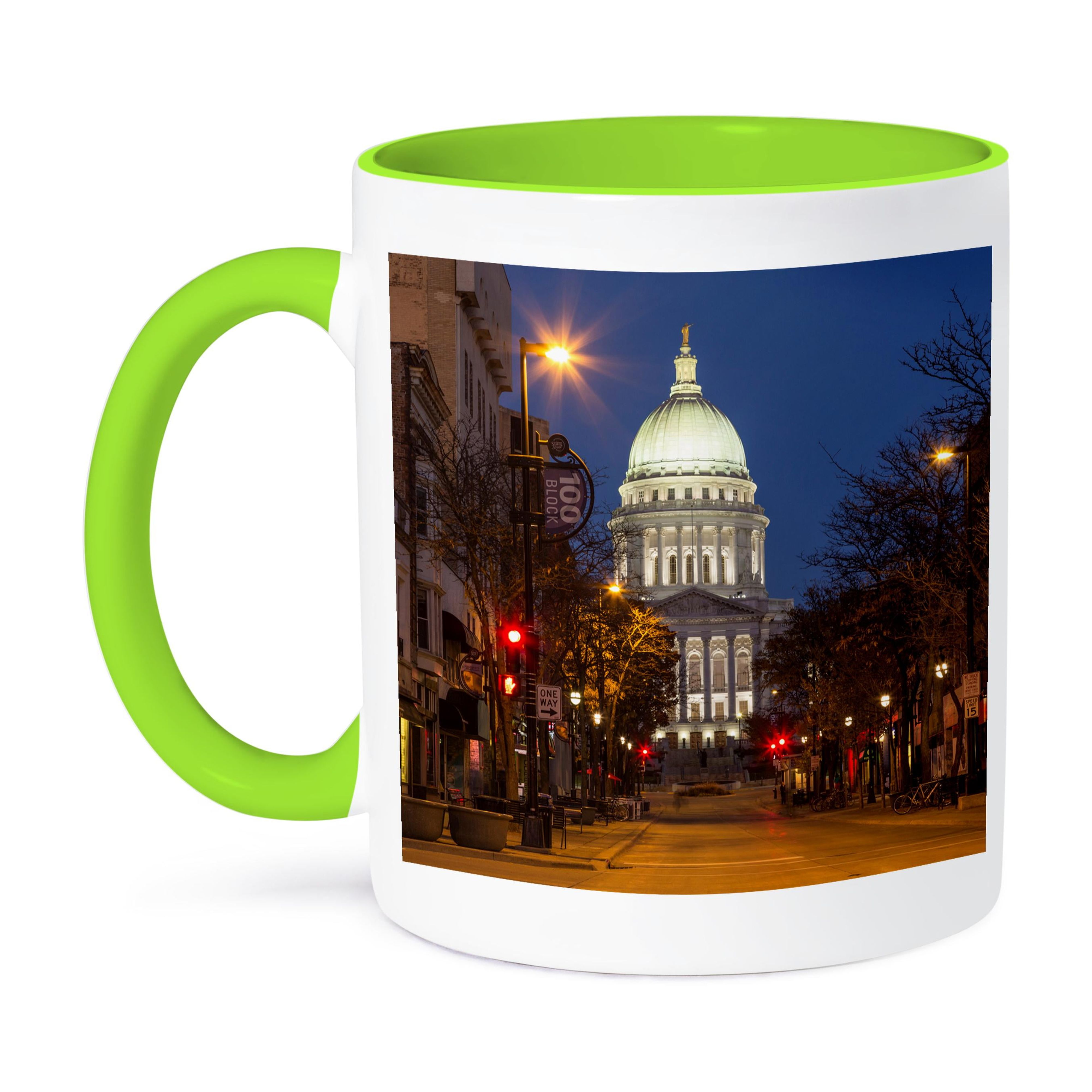 Looking Down State Street In Downtown Madison, Wisconsin, Usa, 11oz Two ...
